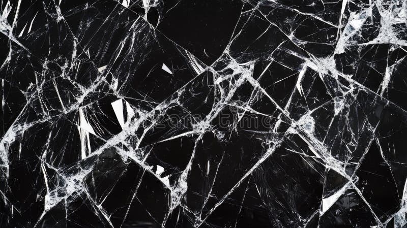 Cracked Glass Screen Displays Shattered Fragments Stock Illustration ...
