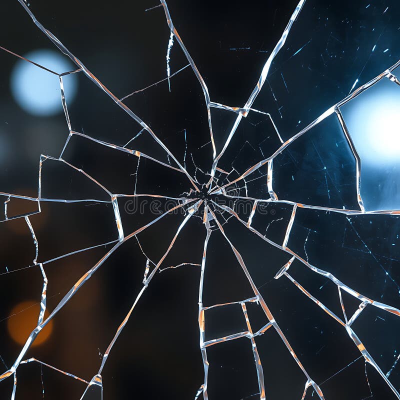 A Cracked Glass Texture with Light Reflections and Jagged Edges Stock ...