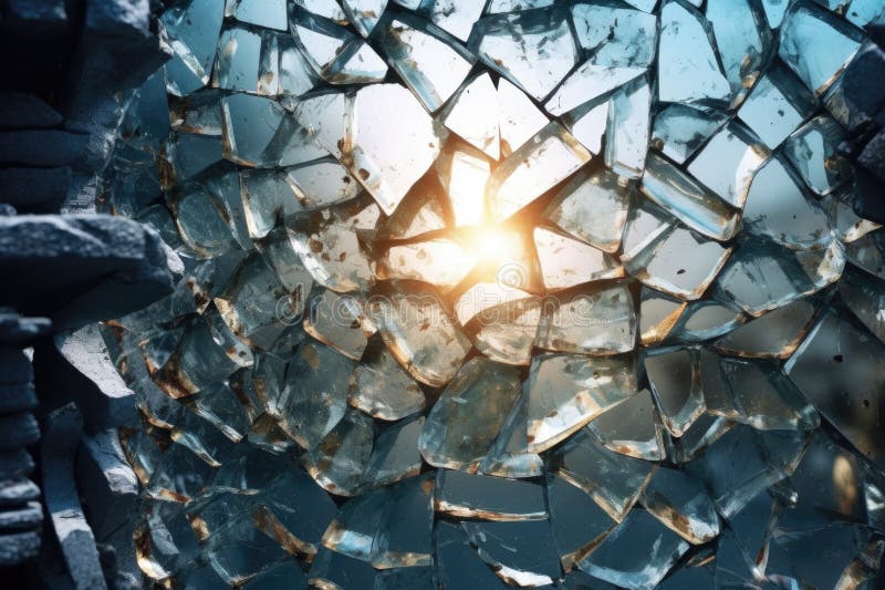 Cracked Glass Texture with Sunlight Shining through Stock Illustration ...