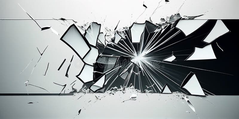 Cracked Glass Wallpaper Banner Stock Illustration - Illustration of ...