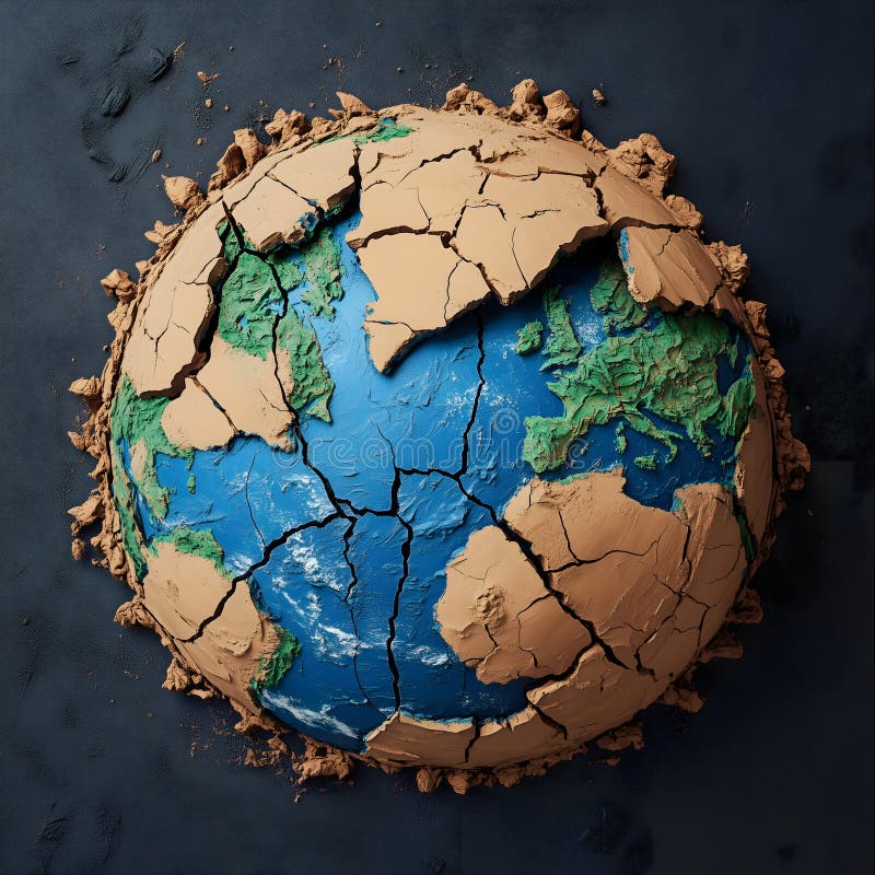 Cracked Globe Representation Highlights Earth S Fragile State and ...