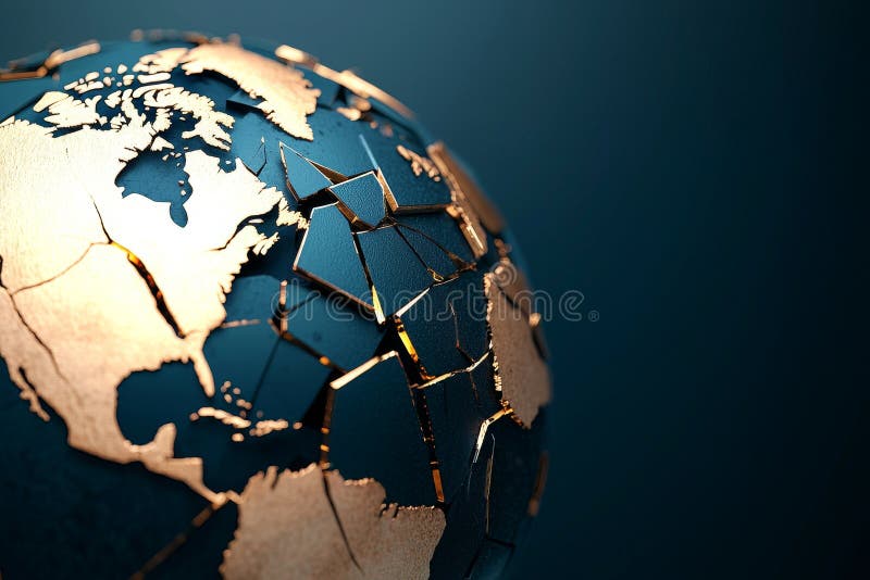 Cracked Globe Symbolizing Environmental Issues and Global Challenges ...