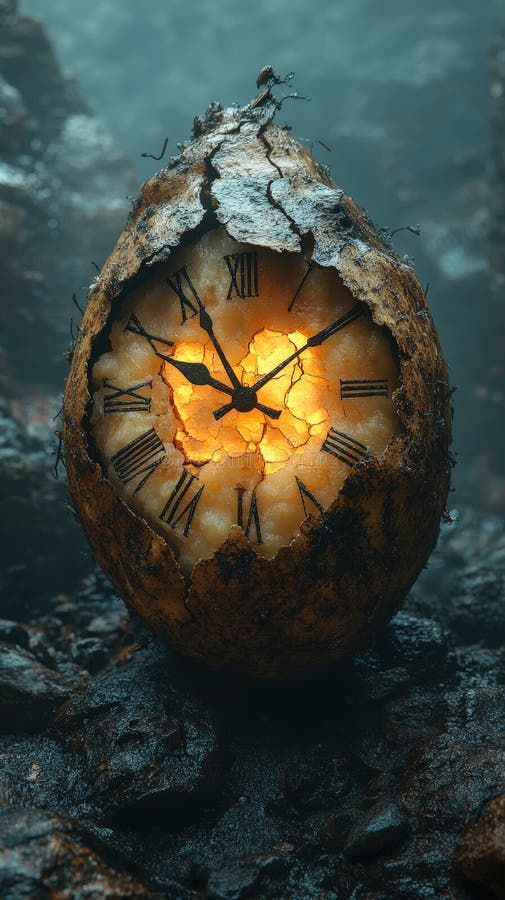Cracked Clock within an Earthy Texture Stock Image - Image of rustic ...