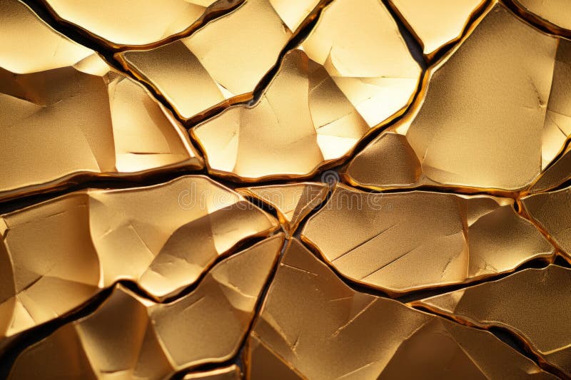 Cracked Gold Background with Cracks in it Stock Illustration - Illustration of reflection ...