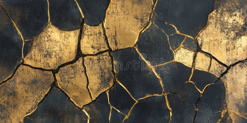 Cracked Gold Leaf Background with Aged Texture, Elegant Distressed ...