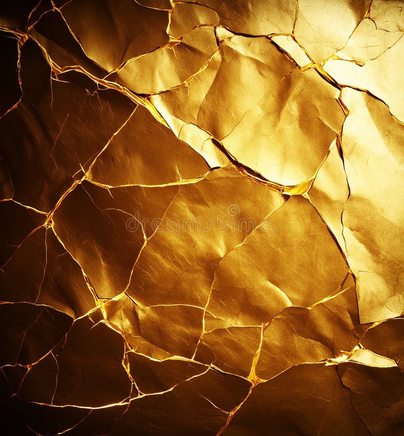 Cracked Gold Texture Background with Shiny, Reflective Surface ...
