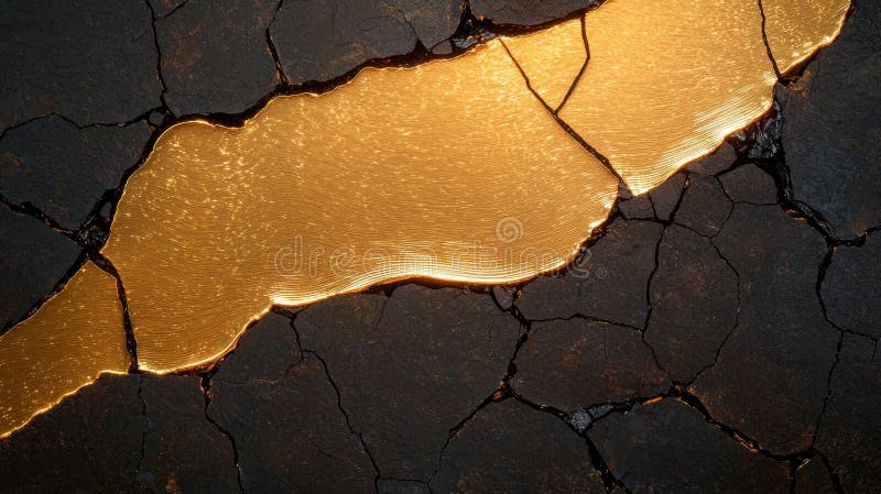 Cracked Gold Textured Surface Stock Illustration - Illustration of ...