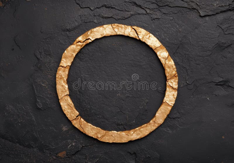 Cracked Golden Ring on Dark Slate Background Stock Illustration ...