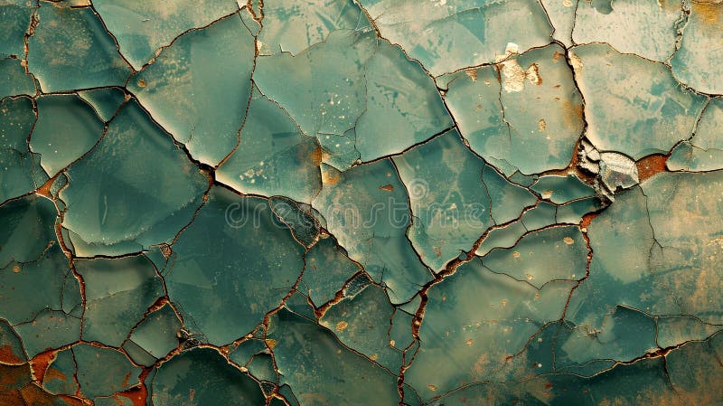 Cracked Green Paint on Rusted Surface Stock Illustration - Illustration ...