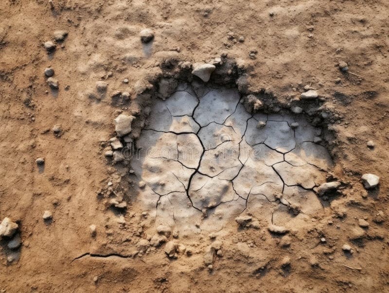 A Cracked Ground with a Hole in it Stock Illustration - Illustration of ...
