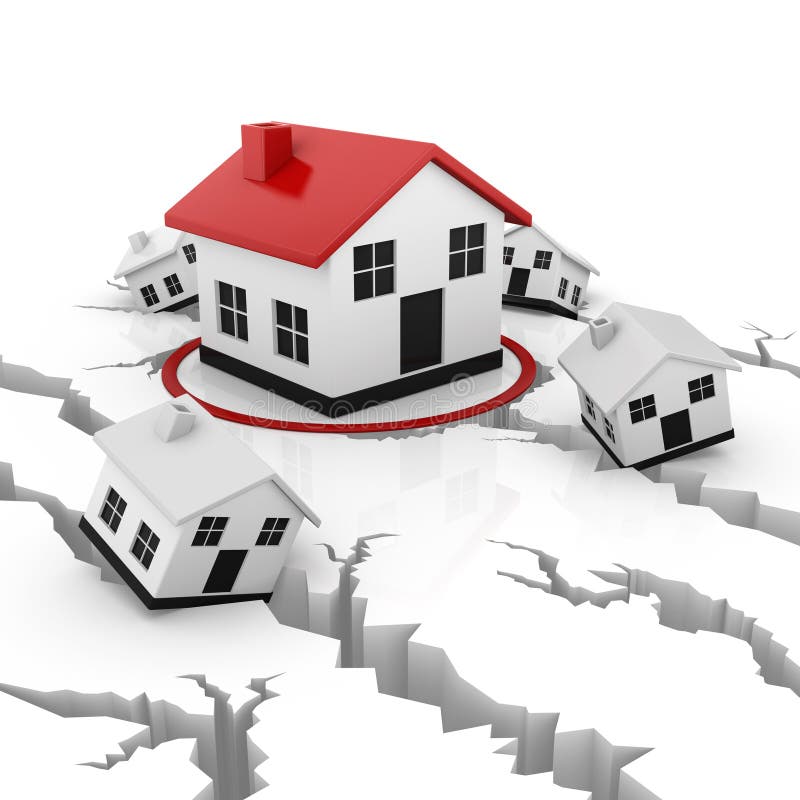 Cracked house stock illustration. Illustration of architecture - 19417851