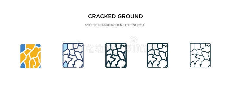 Cracked Ground Icon in Different Style Vector Illustration. Two Colored ...