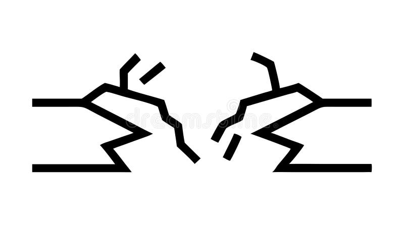 Cracked Ground Icon, Representing Damage or Earthquake, Vector Design ...