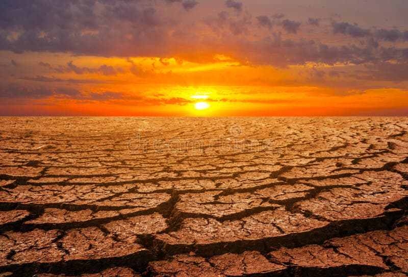 Cracked Ground in a Light of Evening Sun Stock Photo - Image of scenery ...