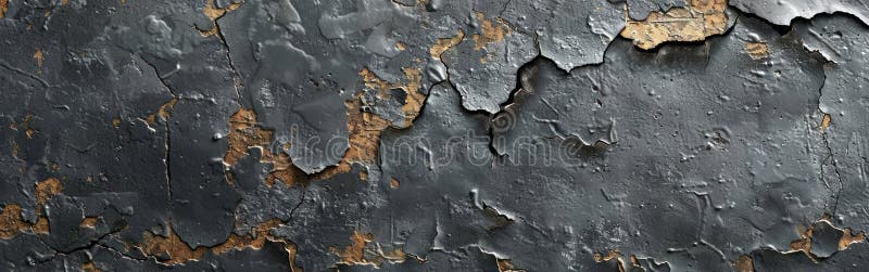Cracked Grunge Anthracite Concrete Wall Texture Background Banner ...