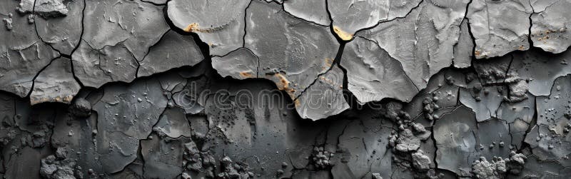 Cracked Grunge Anthracite Concrete Wall Texture Background Banner ...