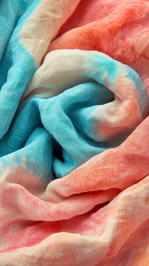 A Cracked, Handmade Batik Textile Showcases a Stunning Blue and Orange ...