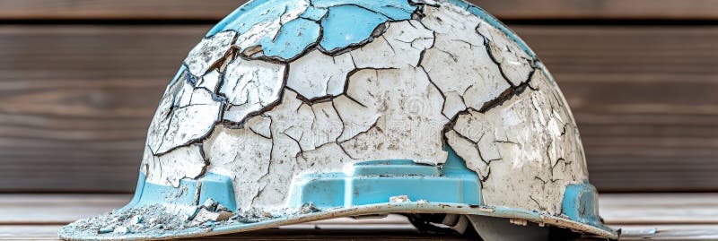 Cracked Hard Hat, Construction Safety, Work Accident Concept, Damaged ...