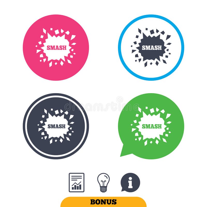 Cracked Hole Icon. Smash or Break Symbol Stock Vector - Illustration of ...