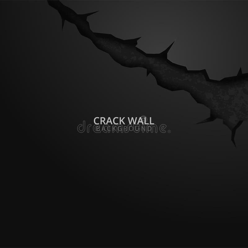 Cracked Hole in the Wall Banner with Space for Text Stock Vector ...