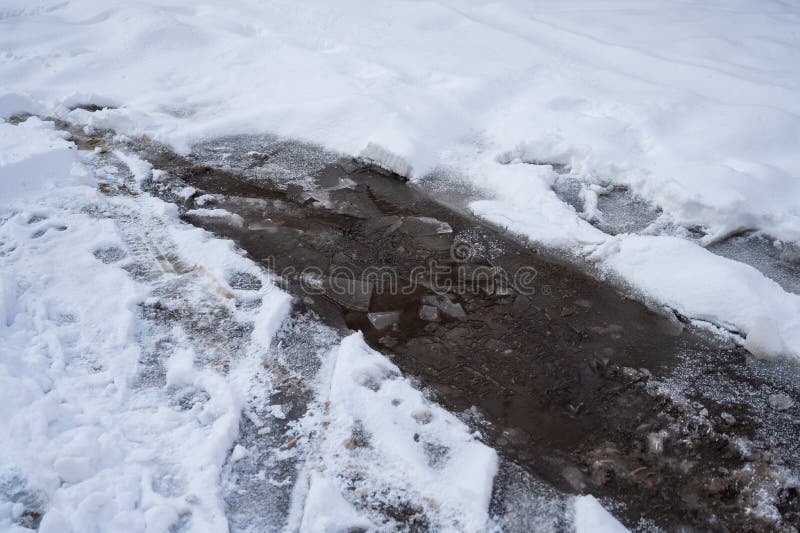 Ice Crust on the Road Surface Stock Image - Image of slippery, winter ...