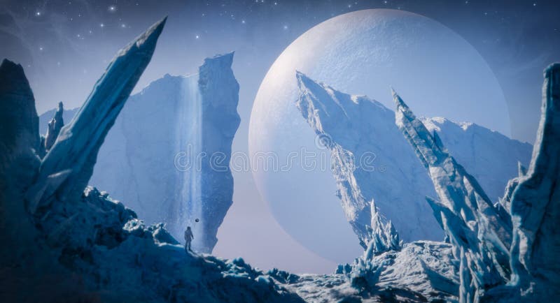 Cracked Ice Planet, 3D Illustration Stock Illustration - Illustration ...
