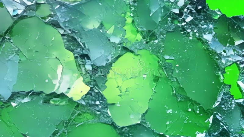 Cracked Ice Reflecting Light in Multiple Directions. Green Screen ...