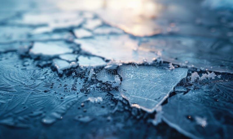 Cracked Ice Surface Background, Natural Ice Texture Stock Illustration ...