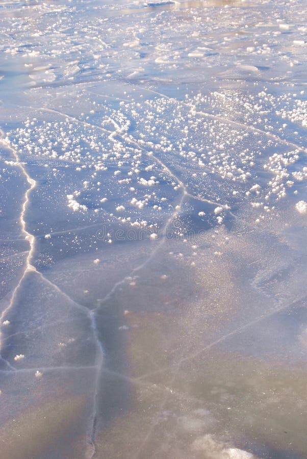 Cracked Ice Surface on Frozen Water Stock Photo - Image of break ...