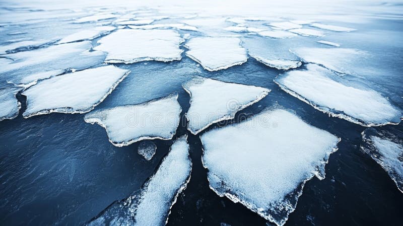 Cracked Ice Surface Winter Frozen Water Texture Stock Illustration ...