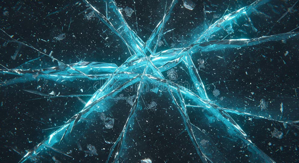 Cracked Ice Texture with Dramatic Fracture Lines and Light Refraction ...