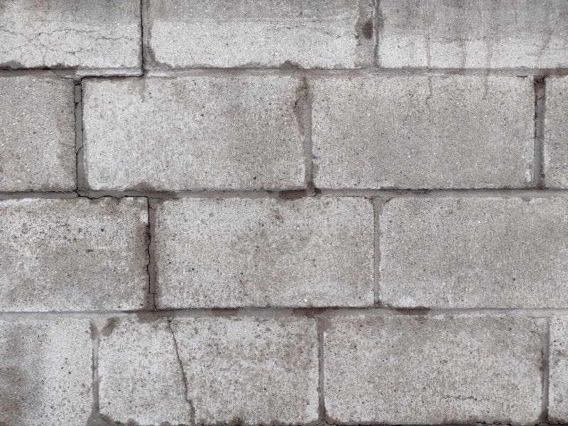 Cracked Industrial Grey Block Wall Stock Image - Image of wall, grey ...
