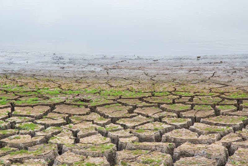 Landscape With Cracked Land Stock Photo - Image of horizontal, drain ...