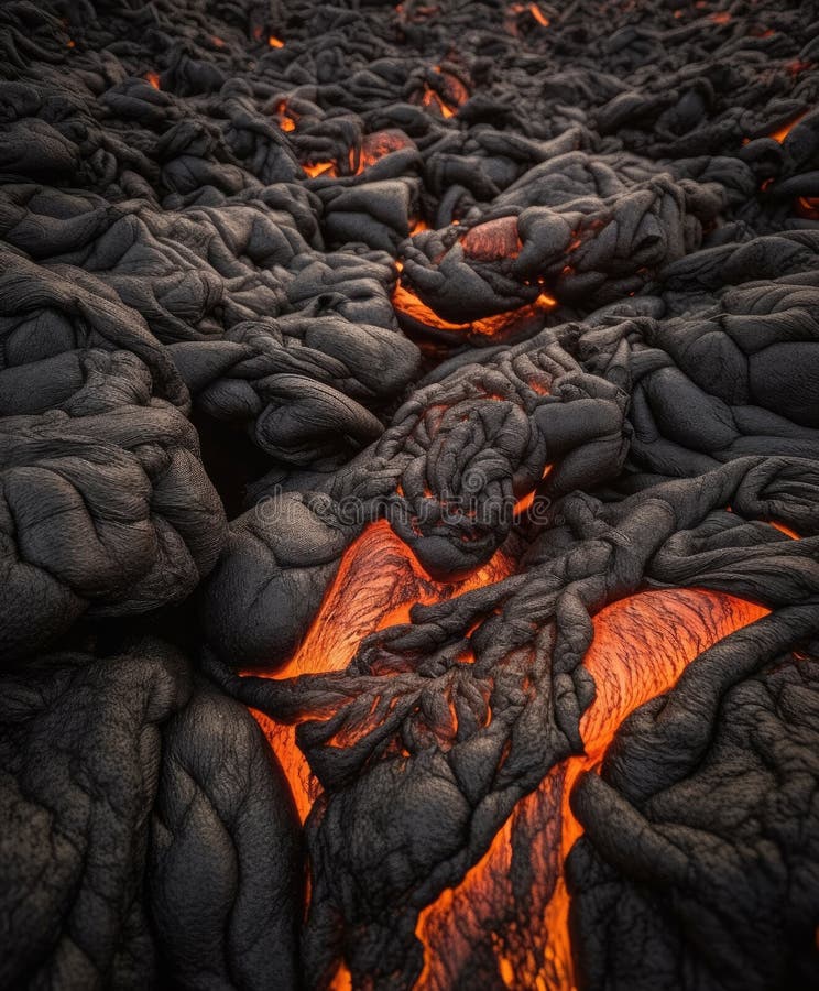 Cracked Lava Surface in Extreme Close-up View Stock Illustration ... Cracked Lava Surface in Extreme Close-up View Stock Illustration ...