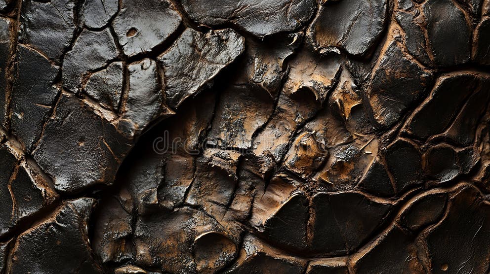 Cracked Leather Texture with Dark Tones and Details Stock Illustration ...