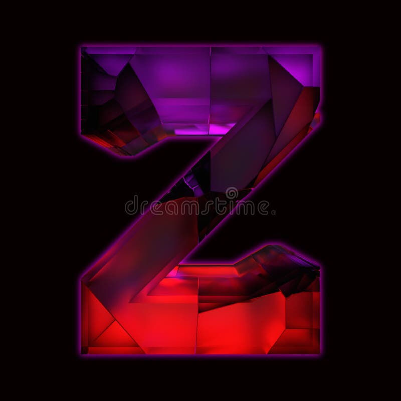 Cracked Letter in the Dark.Rendered 3D Illustration. Stock Illustration ...