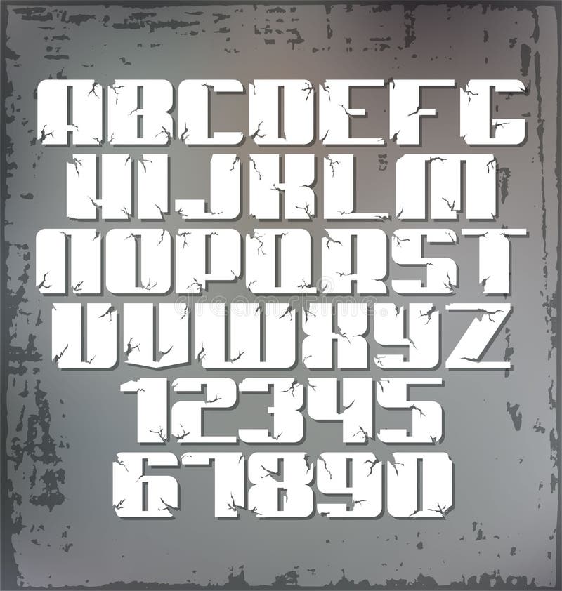 Cracked Letters stock vector. Illustration of design - 46715460