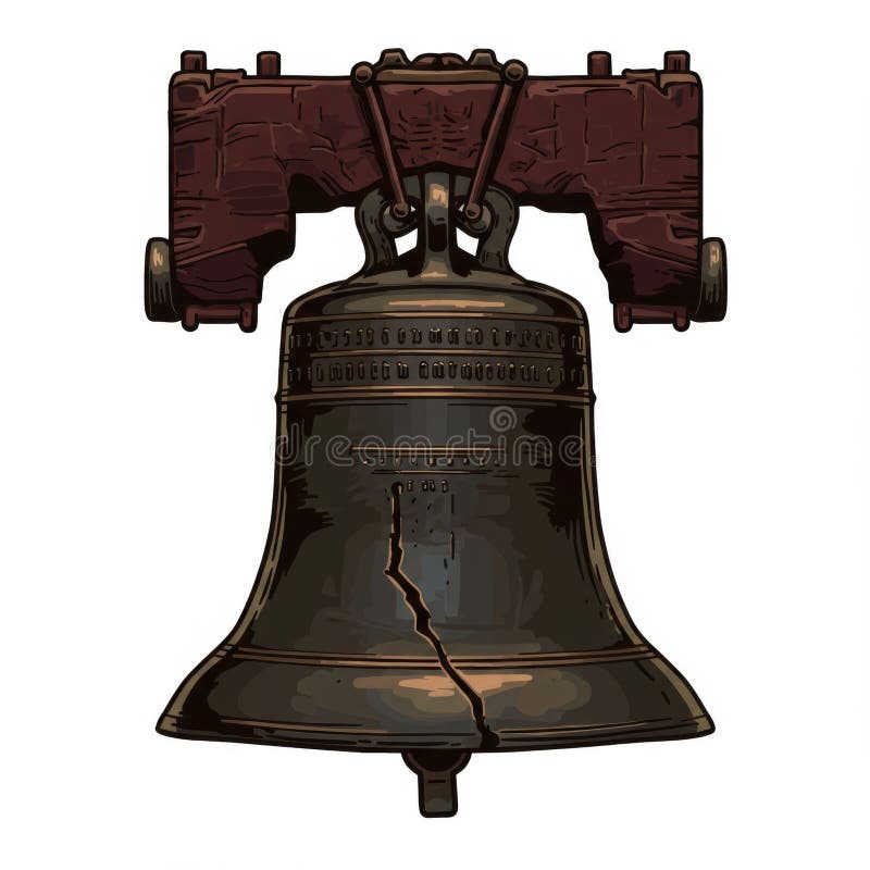 Cracked Liberty Bell Illustration Stock Illustration - Illustration of ...