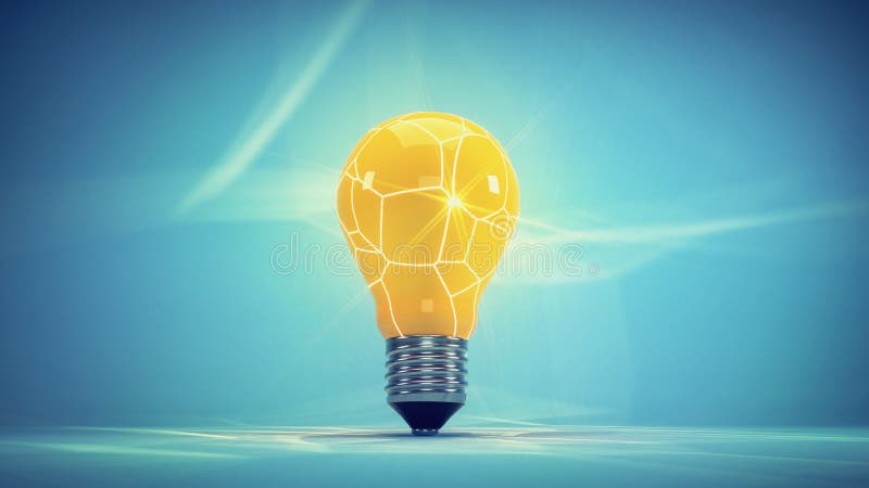 Cracked light bulb stock illustration. Illustration of reflection ...