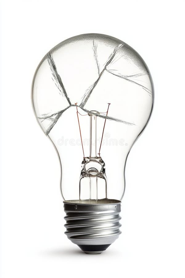 Cracked Light Bulb Still Glowing Representing Resilience and Innovation ...