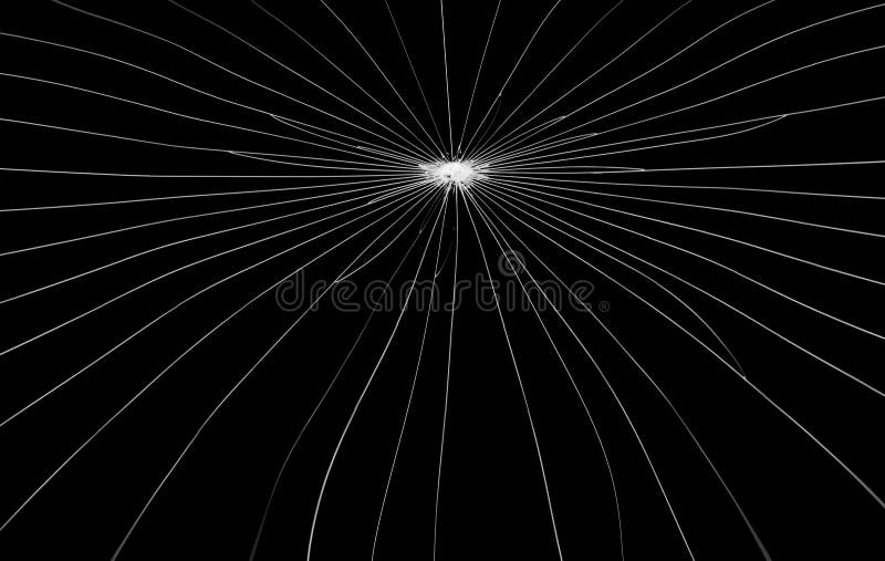 Cracked Line on Broken Glass Isolated on Black Background. the Texture ...