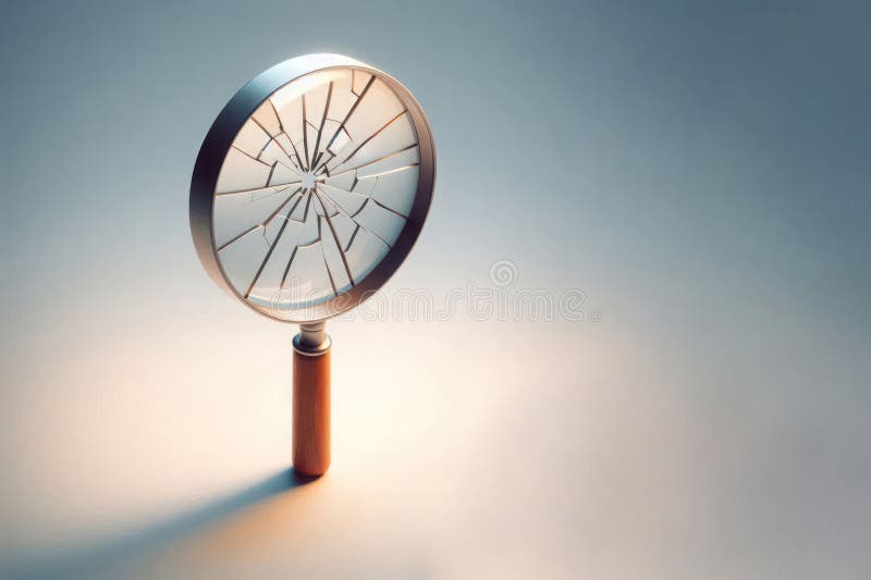 Cracked Magnifying Glass. Space for Text. Stock Photo - Image of search ...