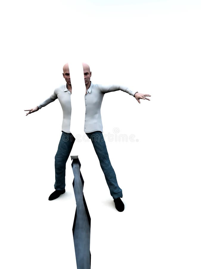 Cracked Man 7 stock illustration. Illustration of dividing - 3532065