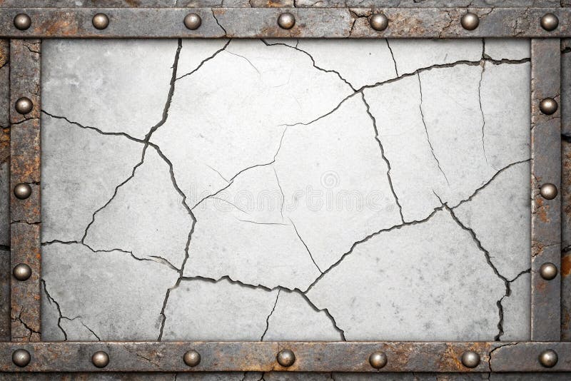 Cracked Metal Texture or Frame or Template for Your Design Stock ...