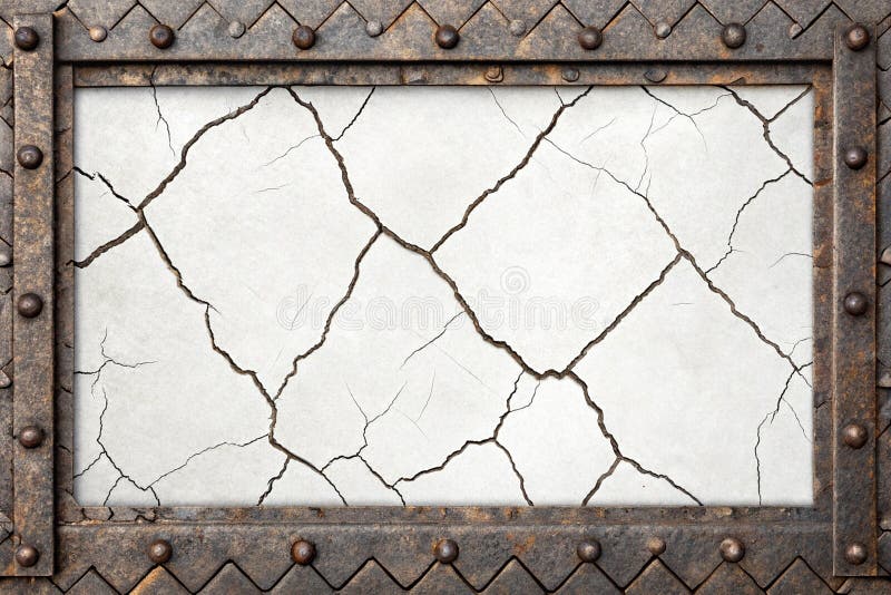 Cracked Metal Texture or Frame or Template for Your Design Stock ...