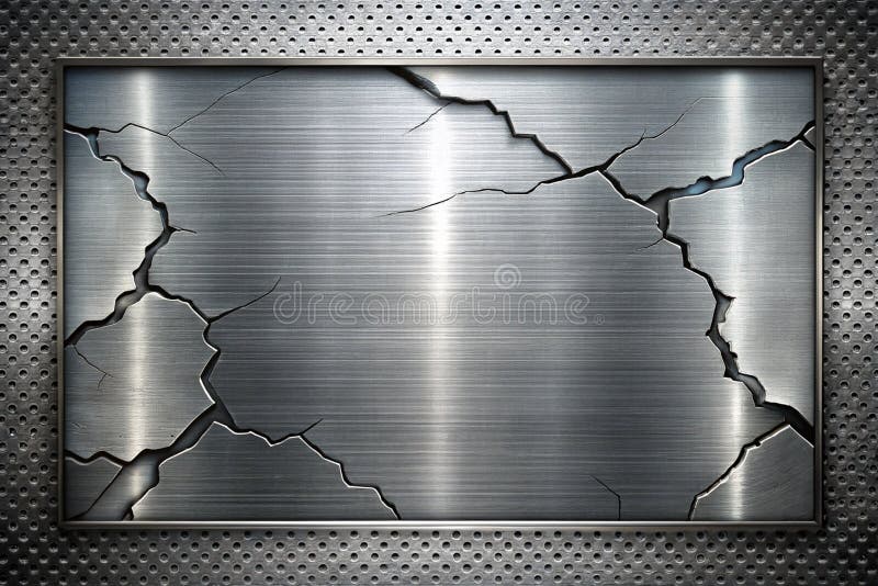 Cracked Metal Texture or Frame or Template for Your Design Stock ...
