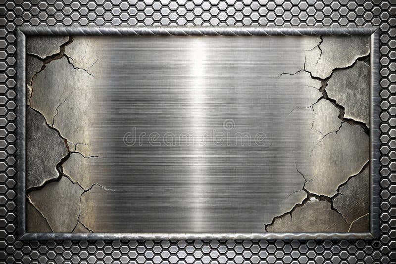 Cracked Metal Texture or Frame or Template for Your Design Stock ...