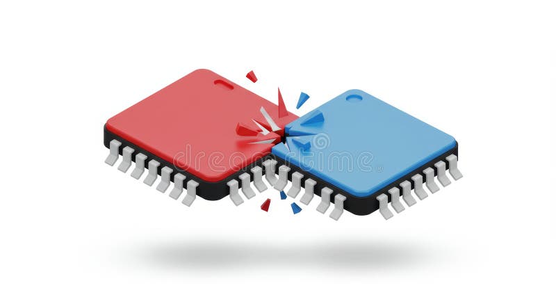 Cracked Microchip: System Failure Stock Illustration - Illustration of ...