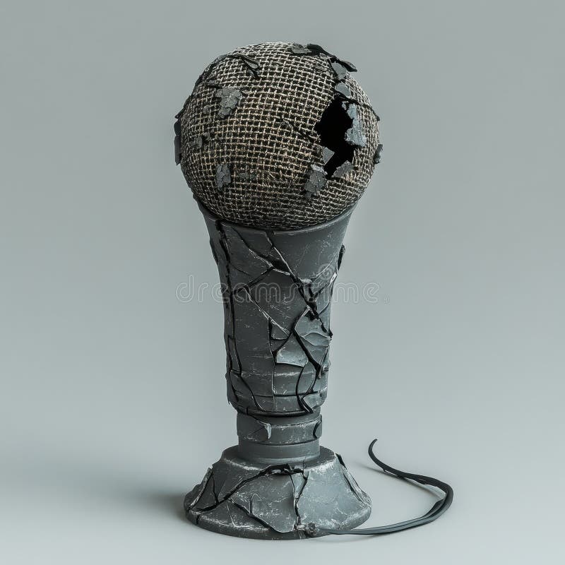 Cracked Microphone with Exposed Texture Stock Photo - Image of texture ...