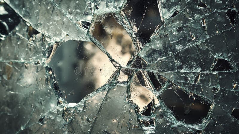 Reflections of Emotion in a Cracked Mirror Abstract Art Close-up ...